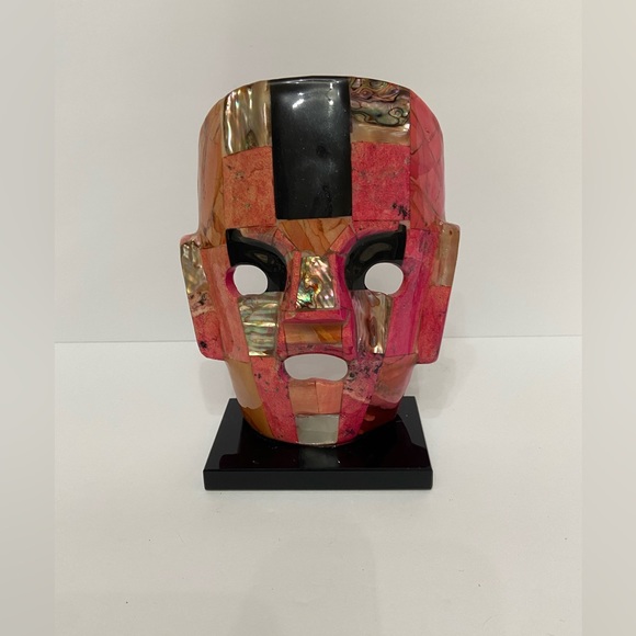 Other | Mexican Art Aztec Mayan Burial Death Mask Pink Abalone Mother ...